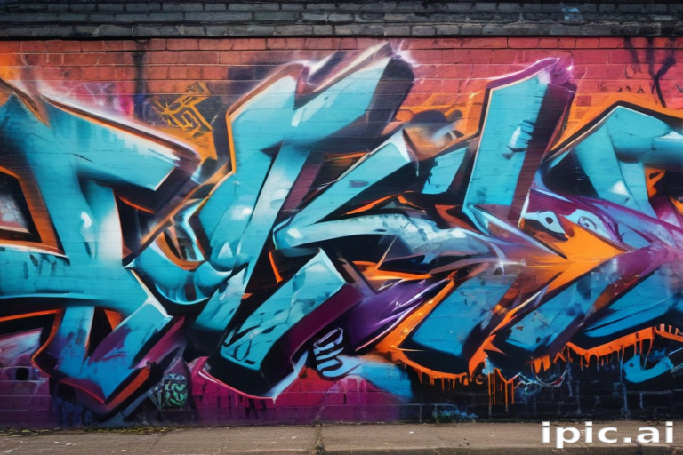 Vibrant Urban Graffiti Art Featuring Bold Colors and Dynamic Lettering ...