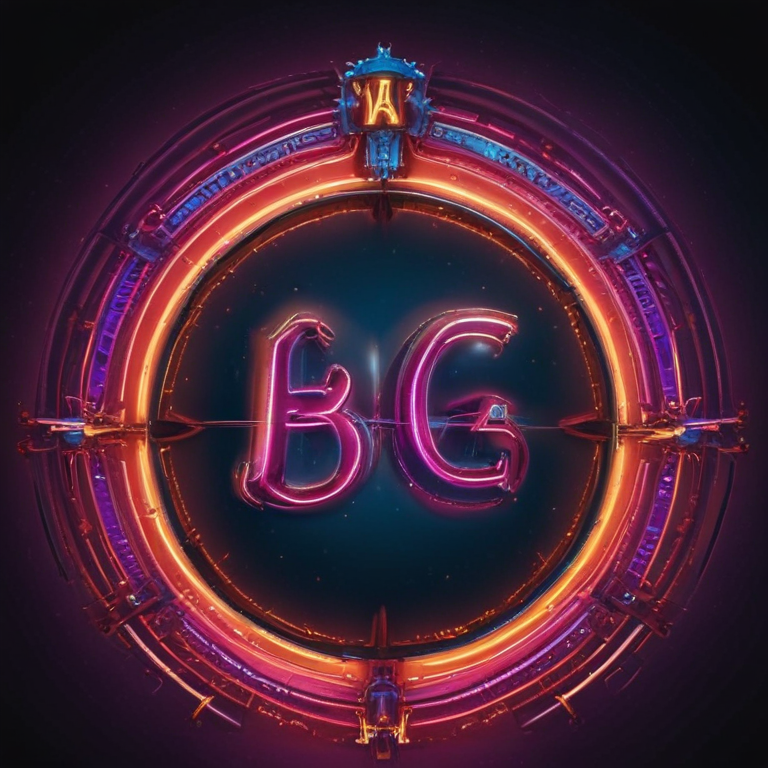 Vibrant Neon Logo Design Featuring Bold Letters 'B' and 'C' Inside ...