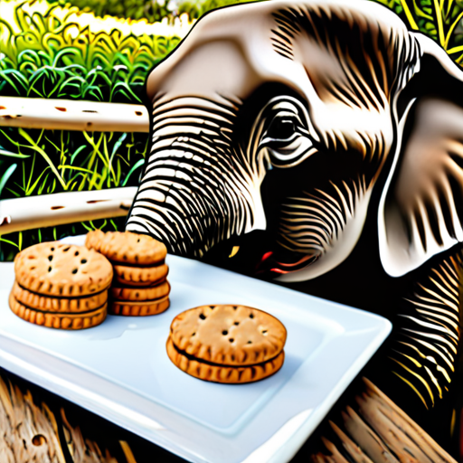 I want elephant eating biscuit
