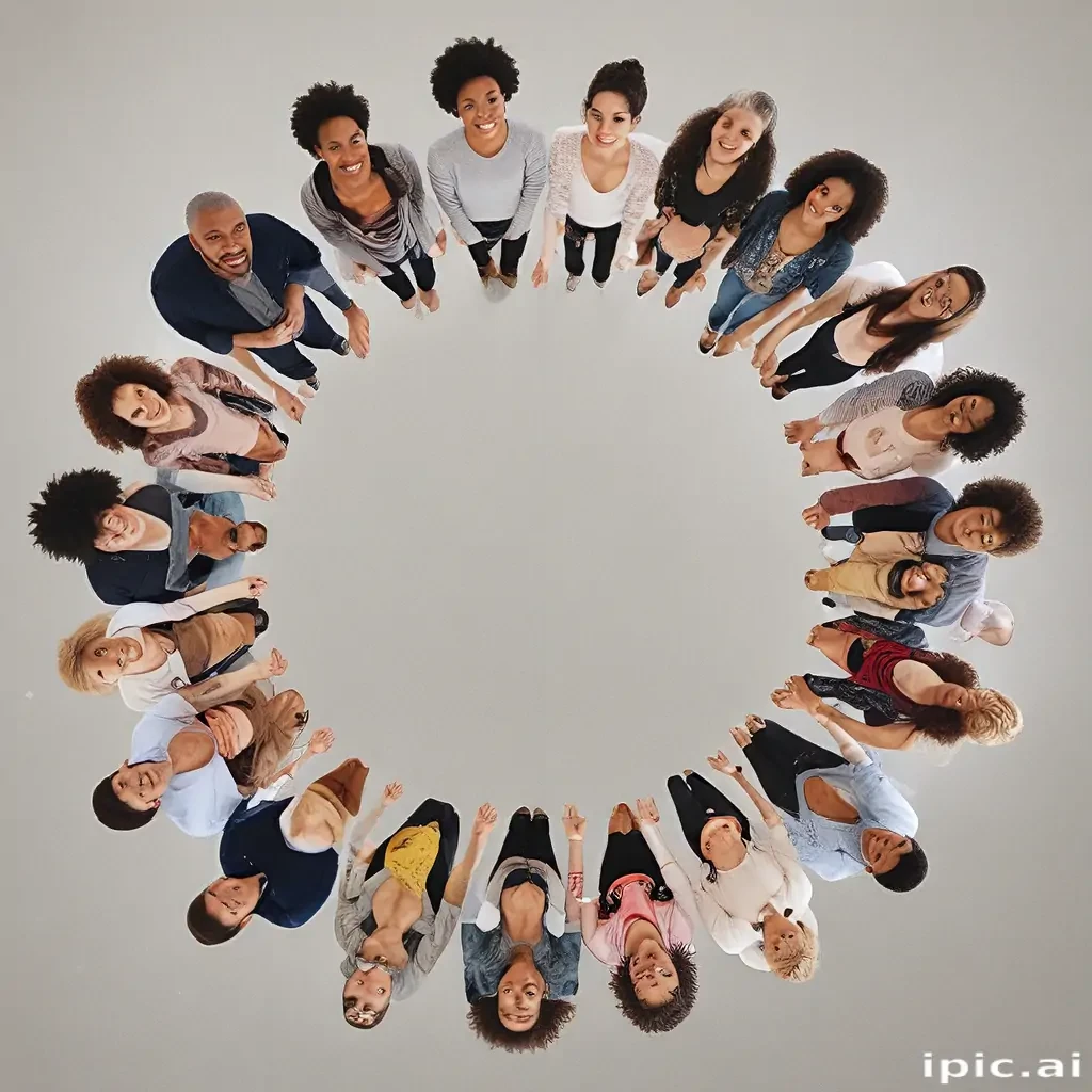 Celebrating Diversity: A Group of Friends in a Joyful Circle Together