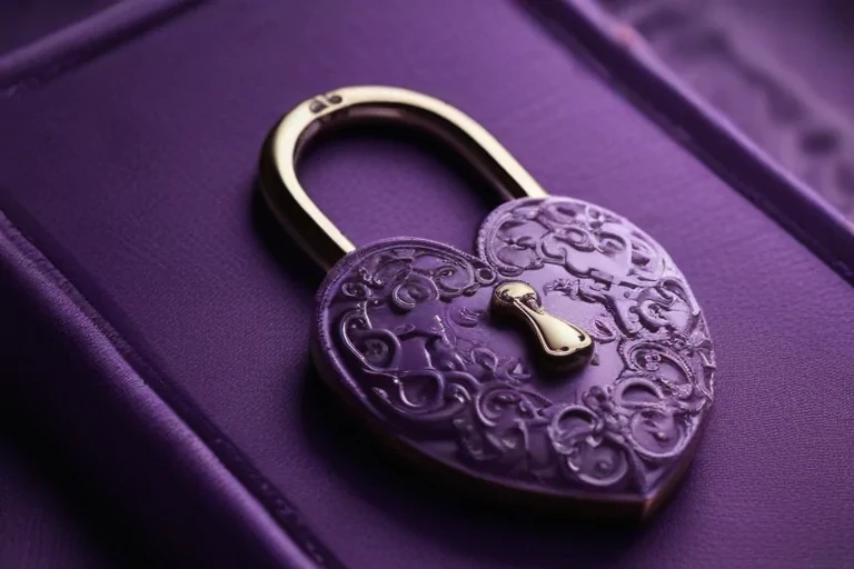 Intricate Purple Heart-Shaped Lock Symbolizing Love and Security in Design