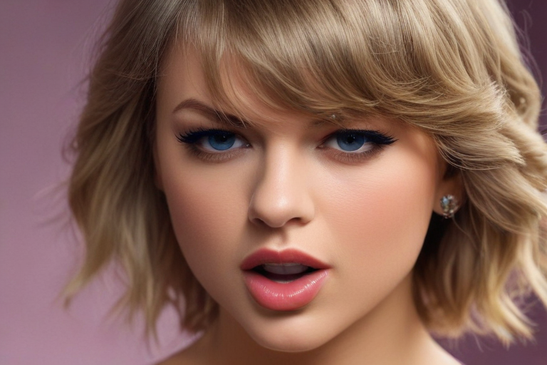 Taylor swift facing sideways sticking her tongue out