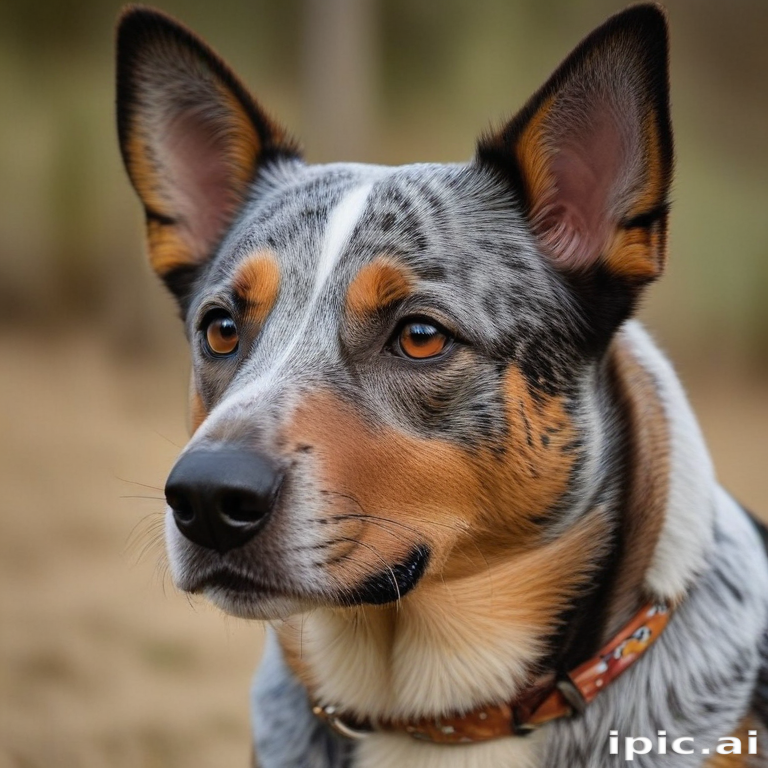A Beautiful Blue Heeler Dog with Unique Markings in Nature.