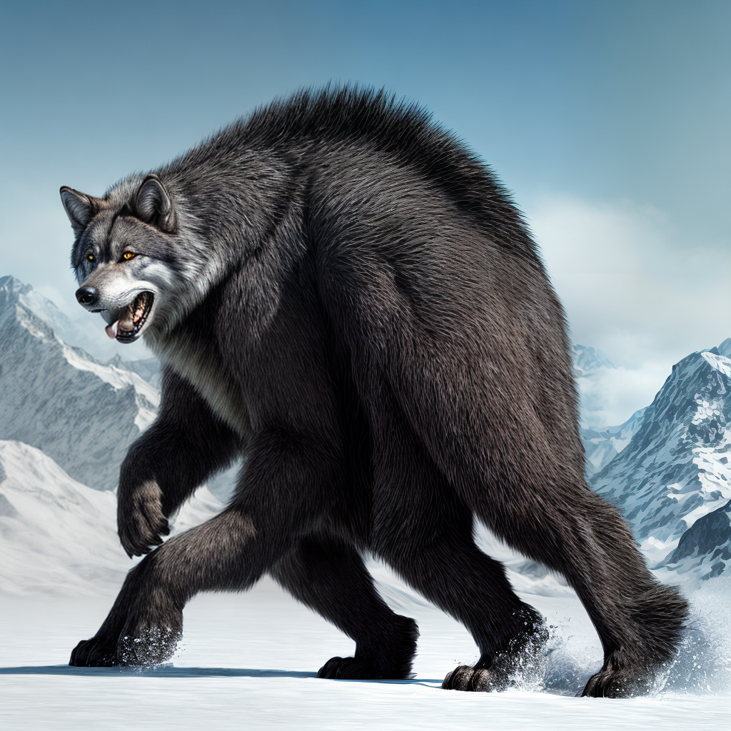 sci-fi, mechanical wolf