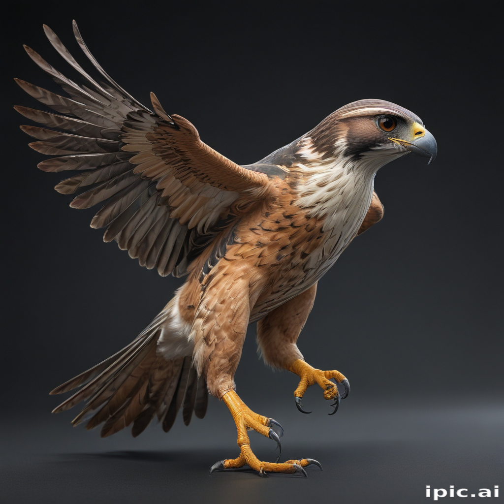 A Majestic Hawk in Mid-Flight, Showcasing Its Powerful Wings and ...