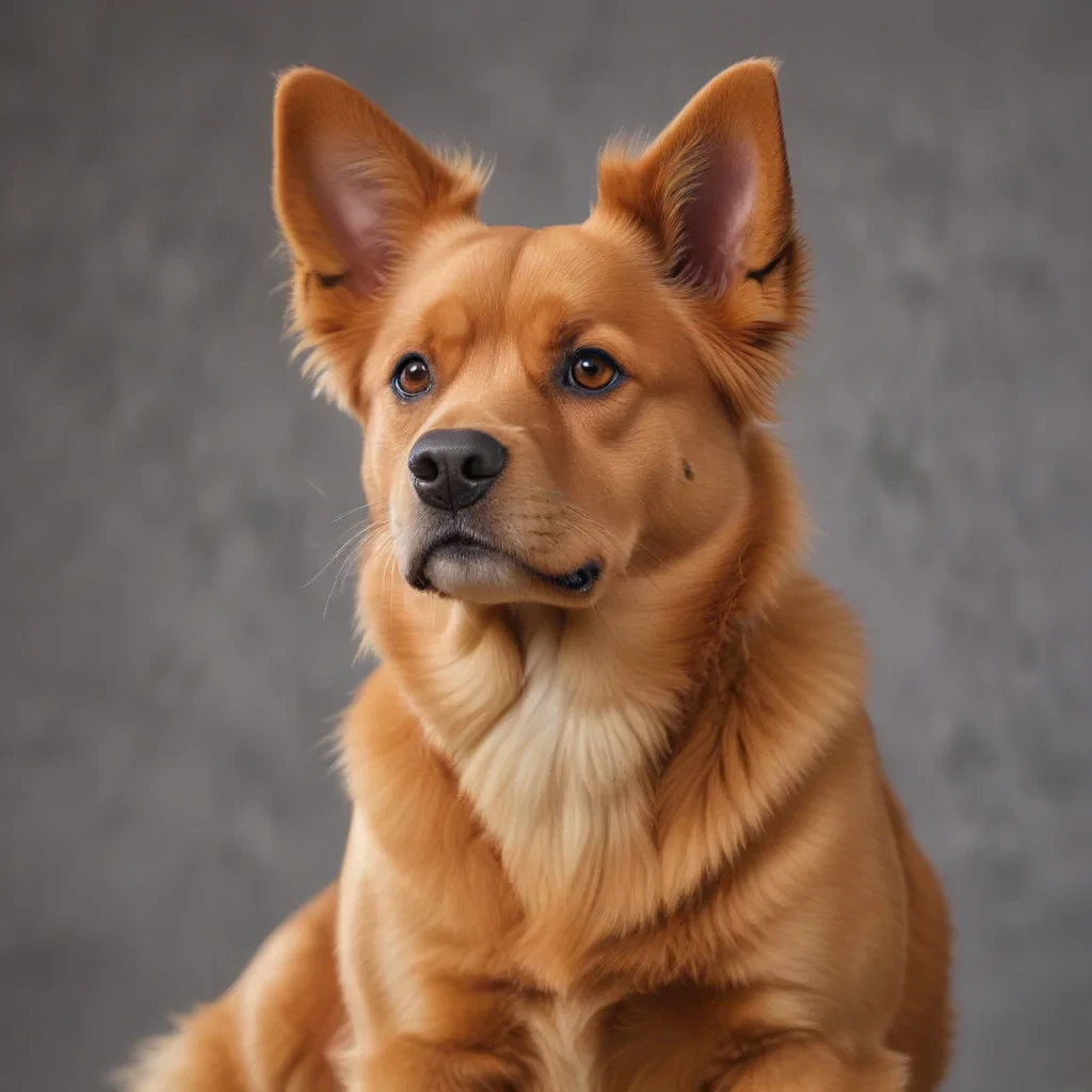 A Playful and Curious Dog Posing Gracefully Against a Neutral Background.