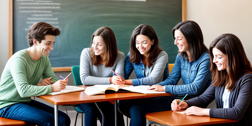 Friends learning in a study group