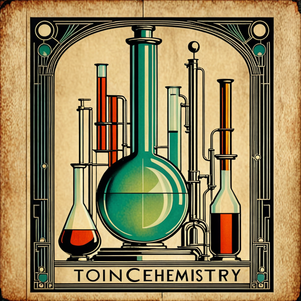 art deco chemistry industry science poster