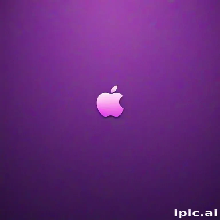 Vibrant Purple Background Featuring the Iconic Apple Logo in Center
