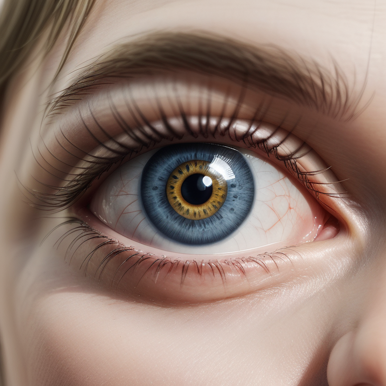 A Close-Up View of a Realistic Human Eye with Intricate Details.