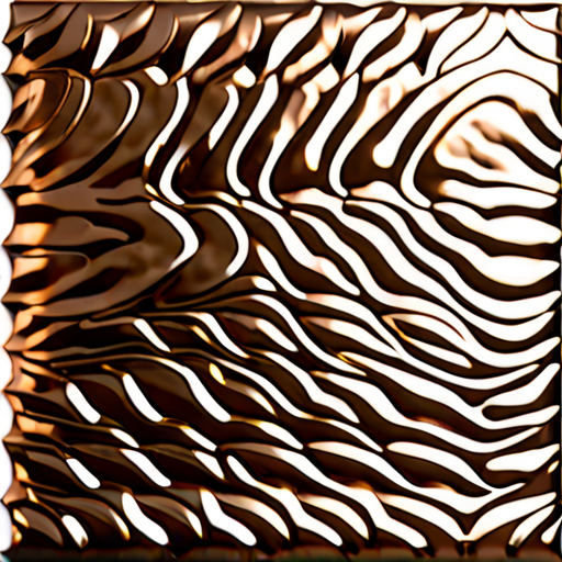 Patterned hammered copper panel full front straight on view