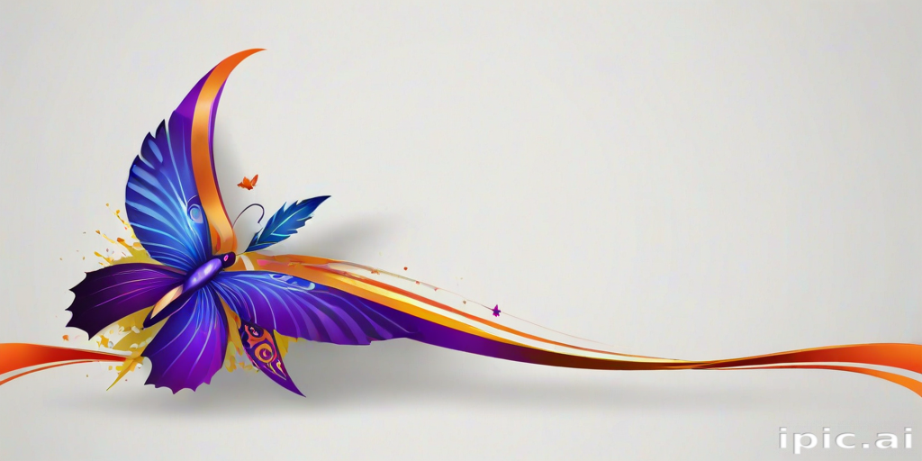 Vibrant Butterfly Design with Colorful Swirls and Artistic Flourishes