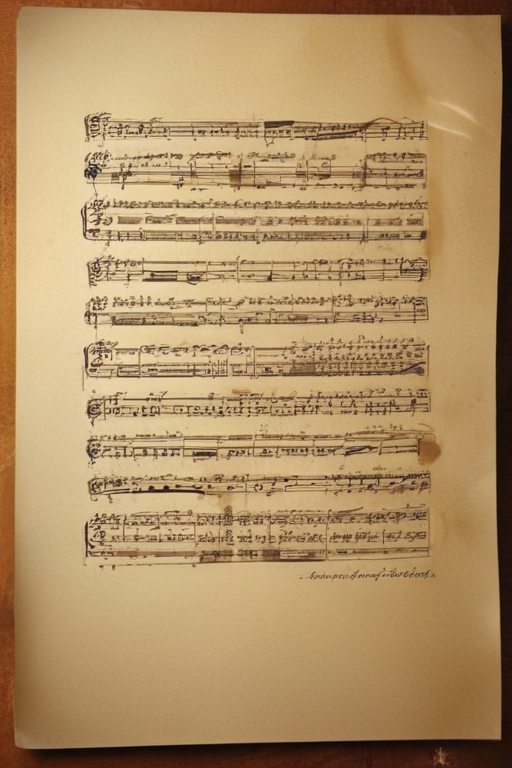 Sheet Music Featuring Classical Composition with Handwritten ...