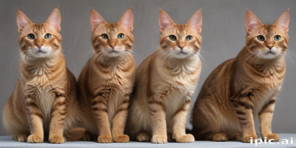 Four Majestic Ginger Cats Posing Together in Perfect Harmony