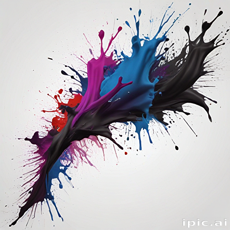 Dynamic Explosion of Colorful Paint Splashes on a Neutral Background