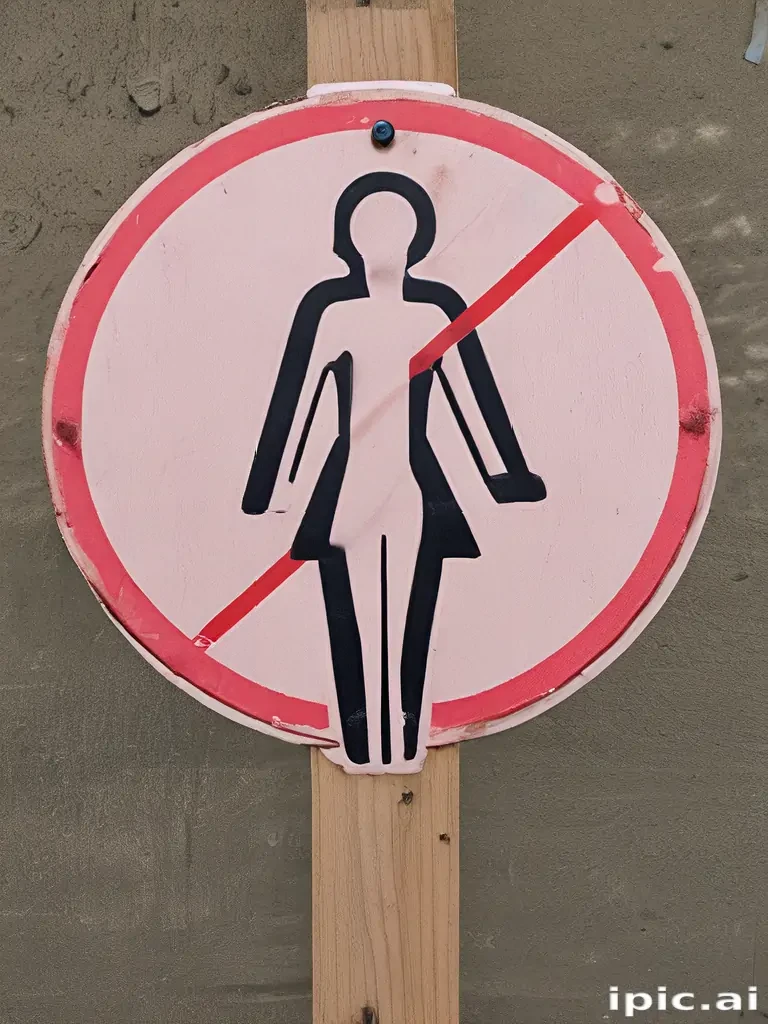 Sign Indicating No Entry for Women or Female Identifying Individuals