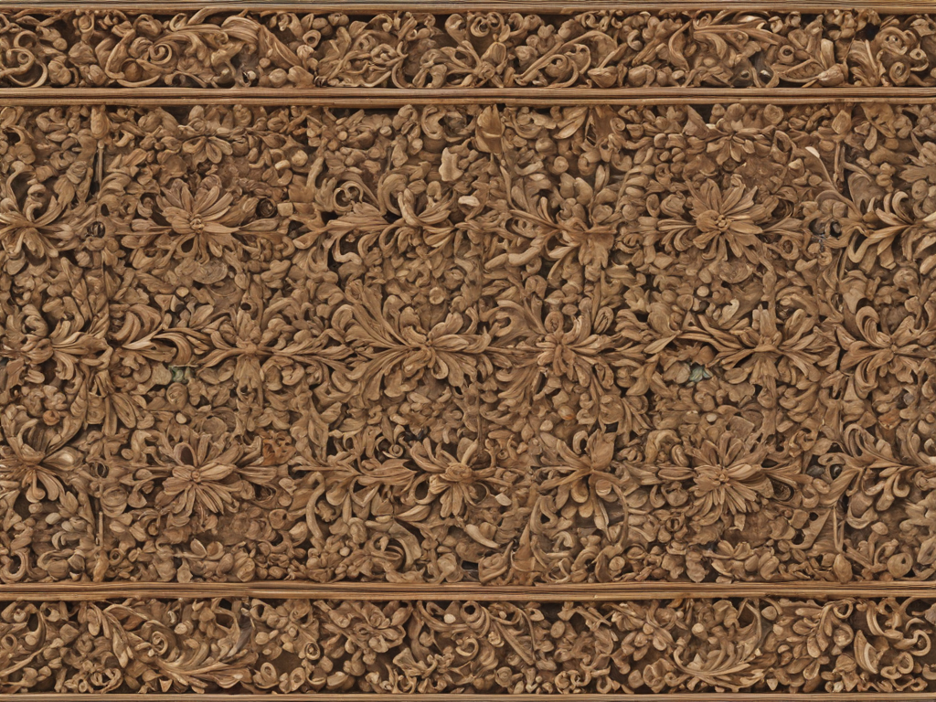 Intricate Wood Carving Design Featuring Elaborate Floral Patterns and ...