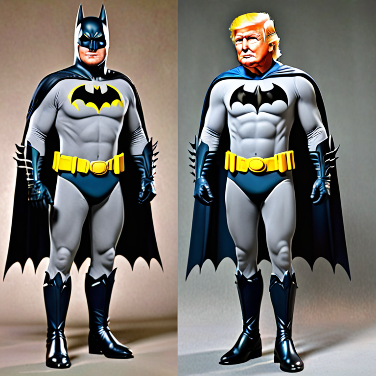 Donald Trump as Batman in 3D showing total body from head to foot ...