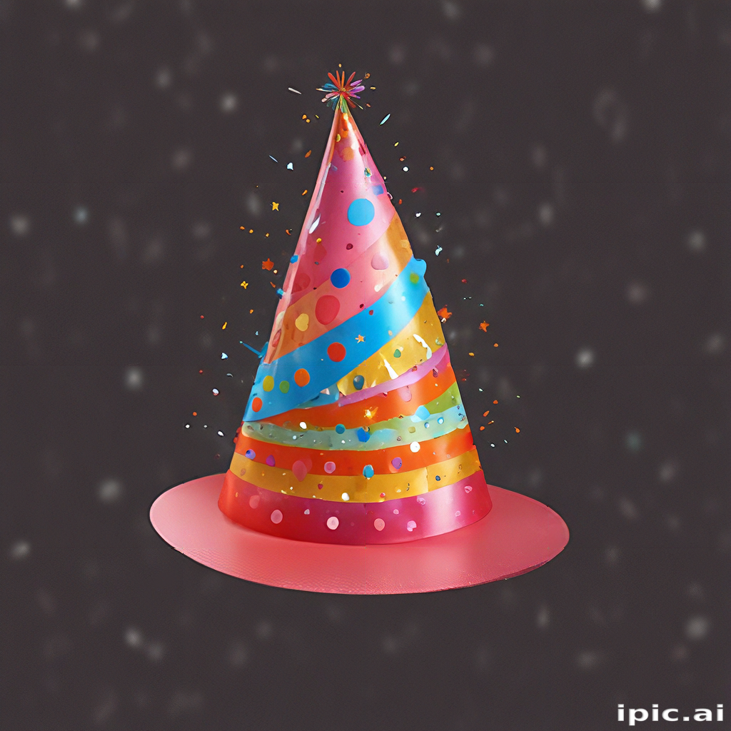 A Colorful Party Hat with Sparkles for a Festive Celebration.
