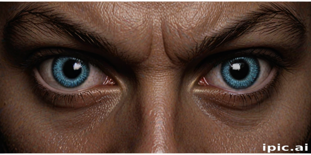 Close-Up of Striking Blue Eyes with Intense Expression and Detail