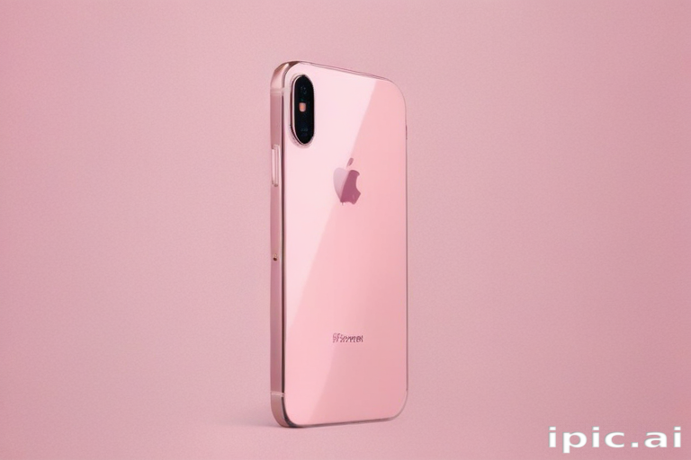 Elegant Pink iPhone X Showcasing Modern Technology Against a Soft ...