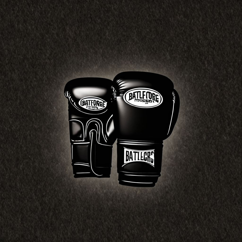 Boxing gloves with a black background and the logo is "BattleForge ...
