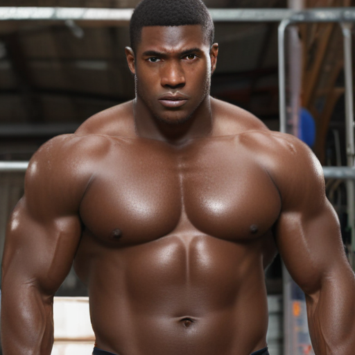big black oily men