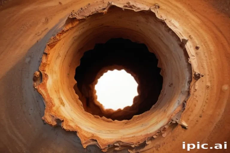 Intriguing Close-Up of a Circular Hole Through Rusty Metal Surfaces