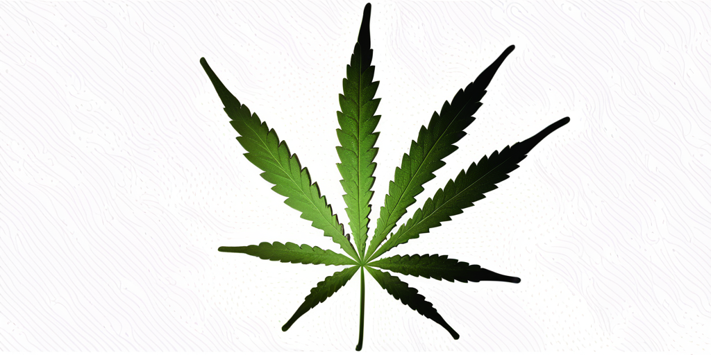 Vibrant Green Cannabis Leaf Against a Subtle Textured Background Design