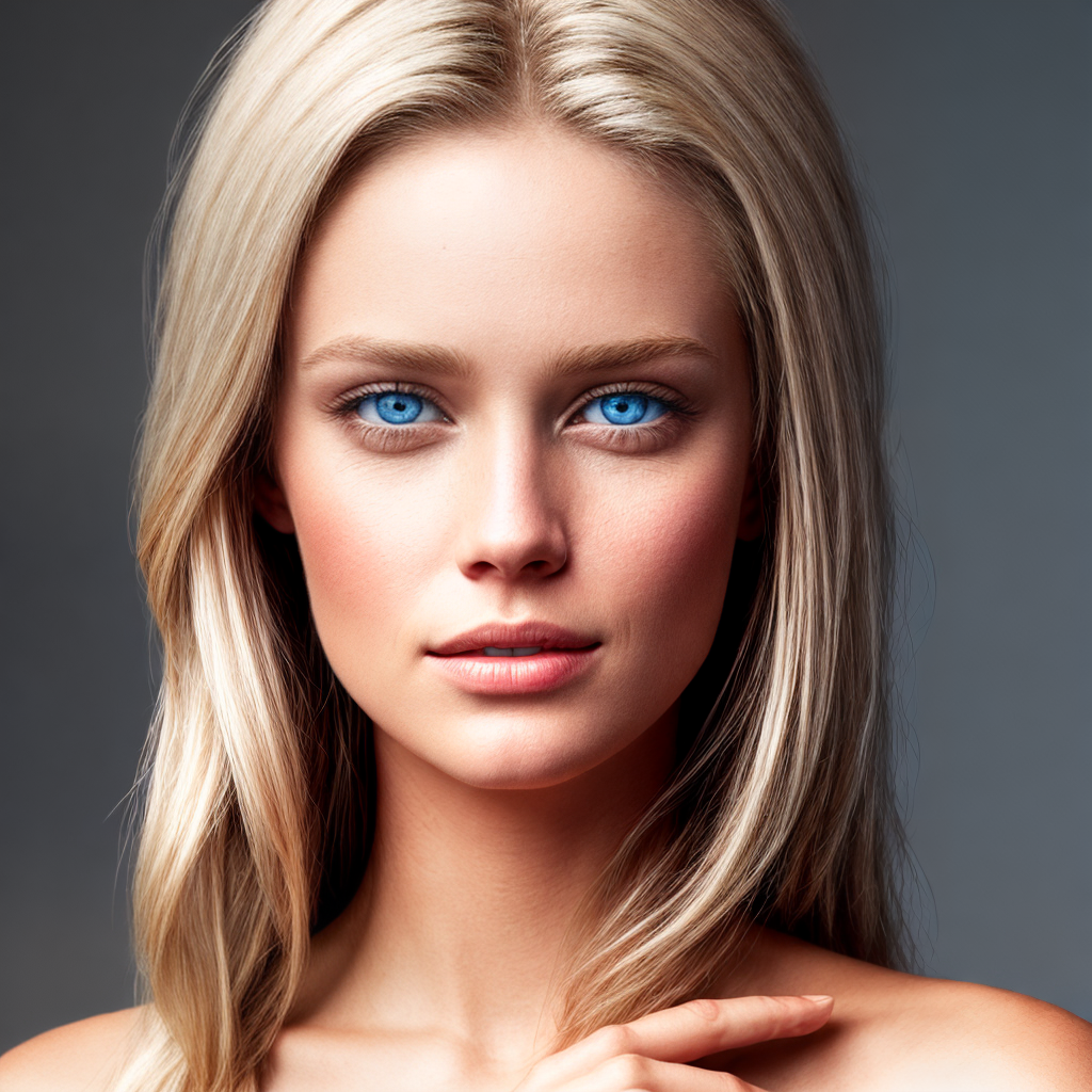 norwegian blonde female model blue eyes head
