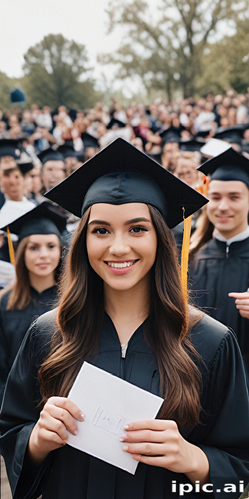 Joyful Graduate Celebrates Achievement with Peers During Outdoor ...