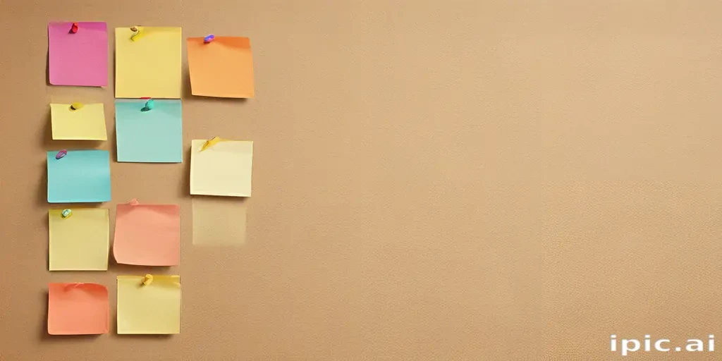 Colorful Sticky Notes Organized on a Light Brown Background for Ideas ...