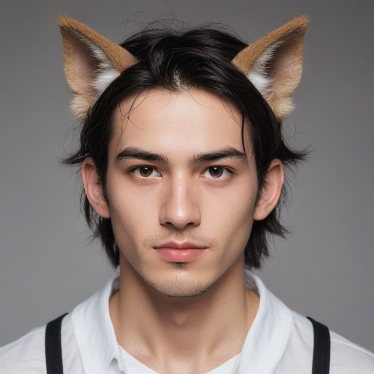 man with wolf ears, manga style