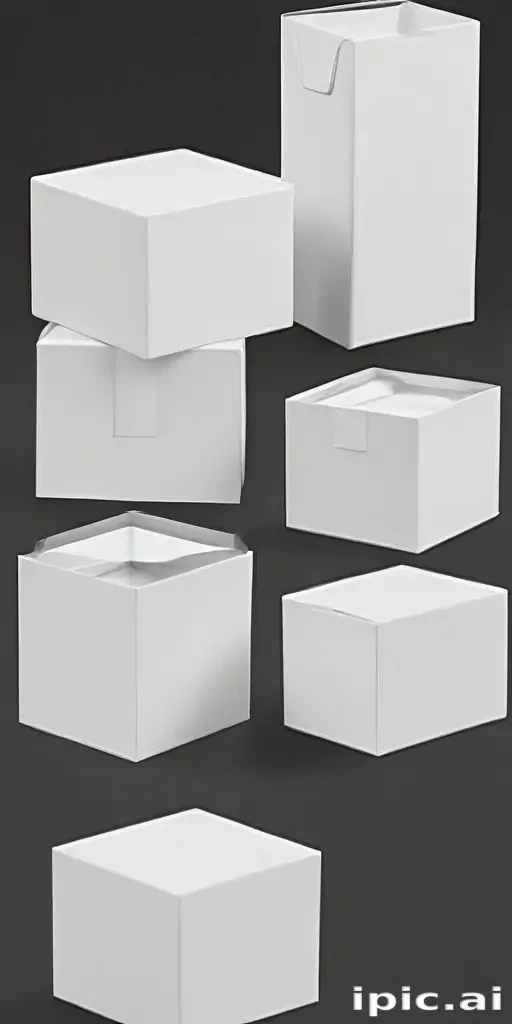 Various White Boxes Displayed in Different Arrangements Against a Dark ...