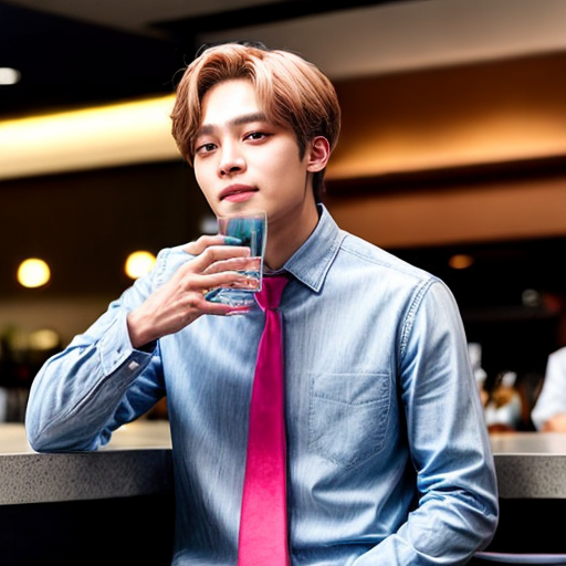 kim taehyung, bts, drinking at the bar