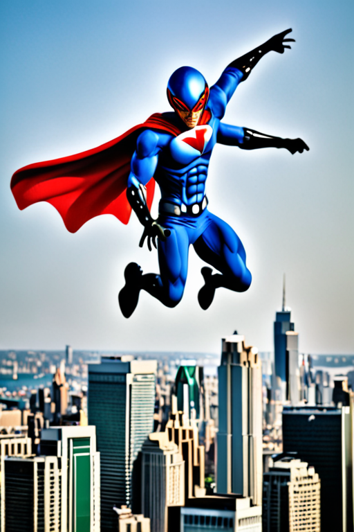 alien superhero flying