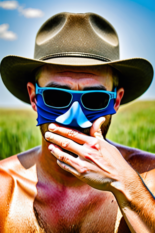 redneck with hat covering face clean shaven