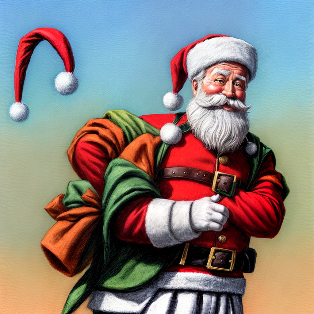 Santa Claus in the style of Max Ernst
