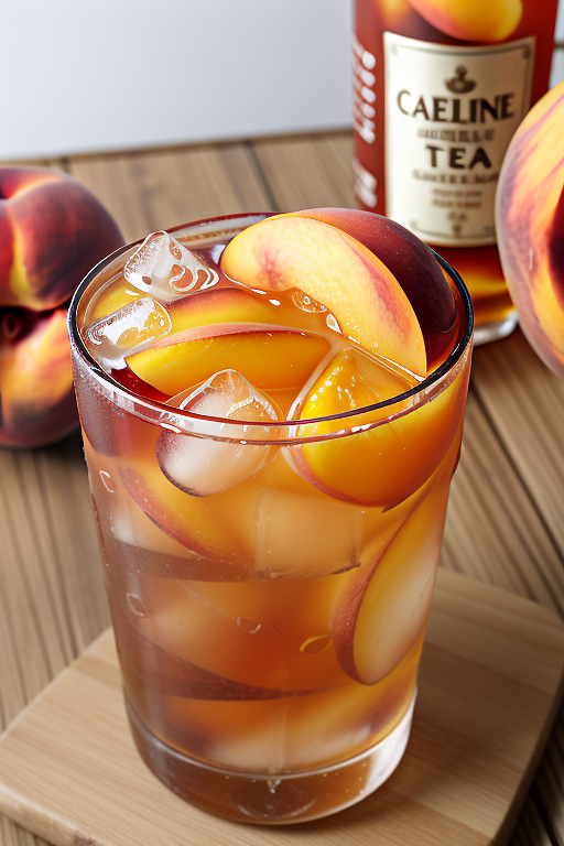 Refreshing Peach Iced Tea with Fresh Slices and Ice Cubes Delightfully ...