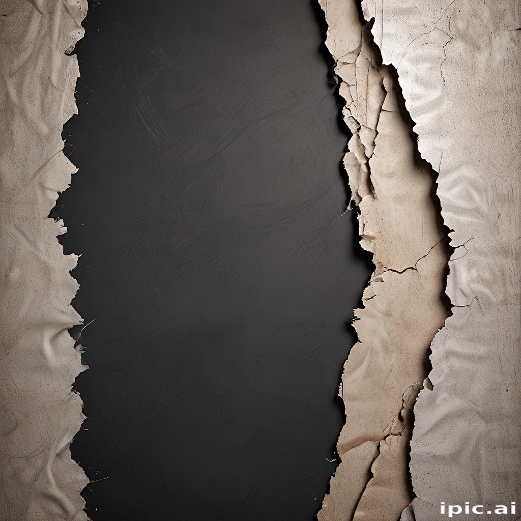 Abstract Art: Torn Textures Revealing Dark Surface Beneath Striking Layers