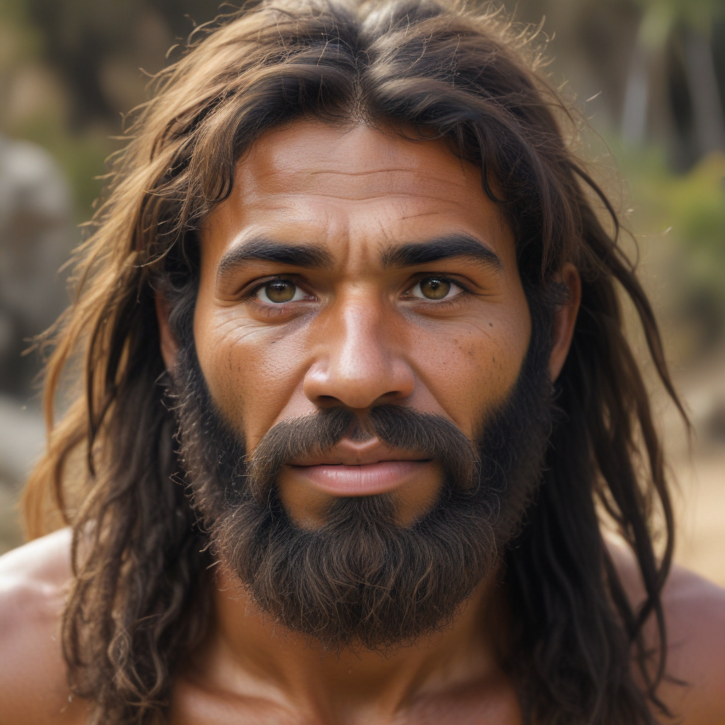 dark skinned archaic australian native caveman