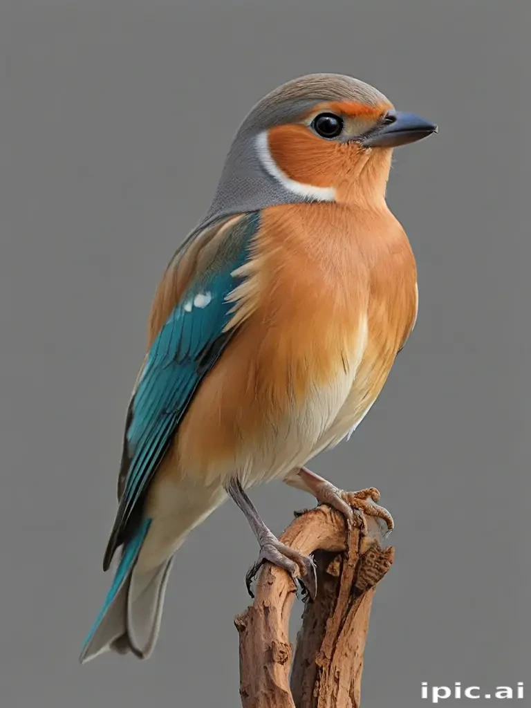 A Colorful Bird Perched Gracefully on a Branch Against a Plain Background.