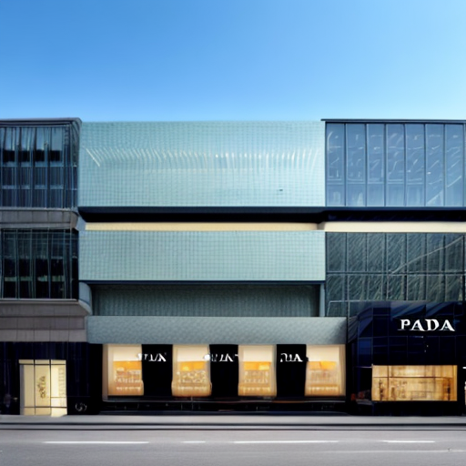 A look of Prada store from the outside in burgeoning urban centers