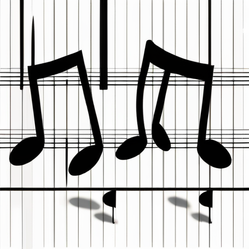 Musical Notes Dancing Elegantly on a Sheet of White Staff Lines