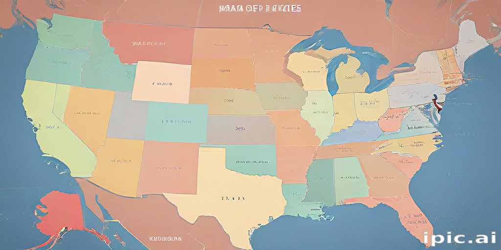 Colorful Map of the United States Highlighting Each State's Unique Features