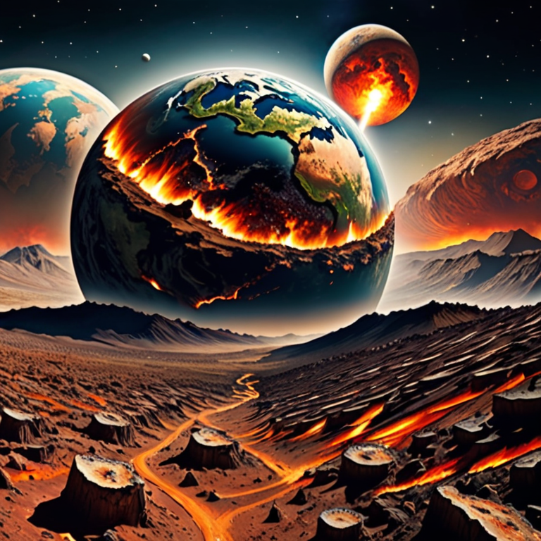 scorched earth space surreal art