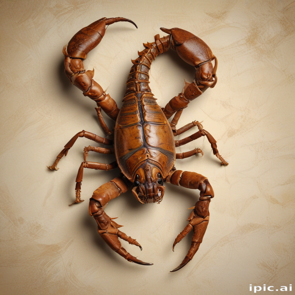 Intricate Details of a Brown Scorpion Against a Textured Background