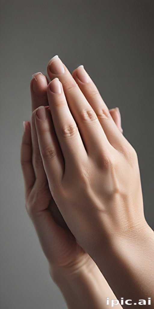 Two Delicate Hands Coming Together in a Gesture of Unity and Peace