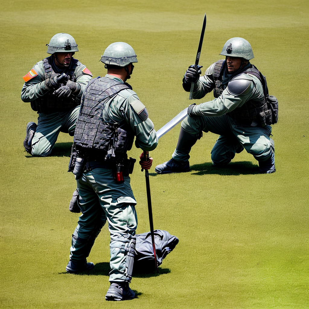 angry soldiers holding sword