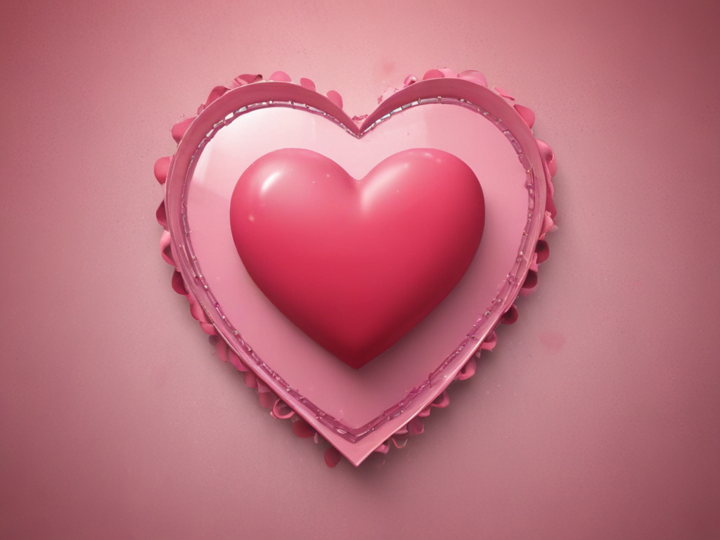 Beautifully Crafted Pink Heart Surrounded by Delicate Floral Accents ...